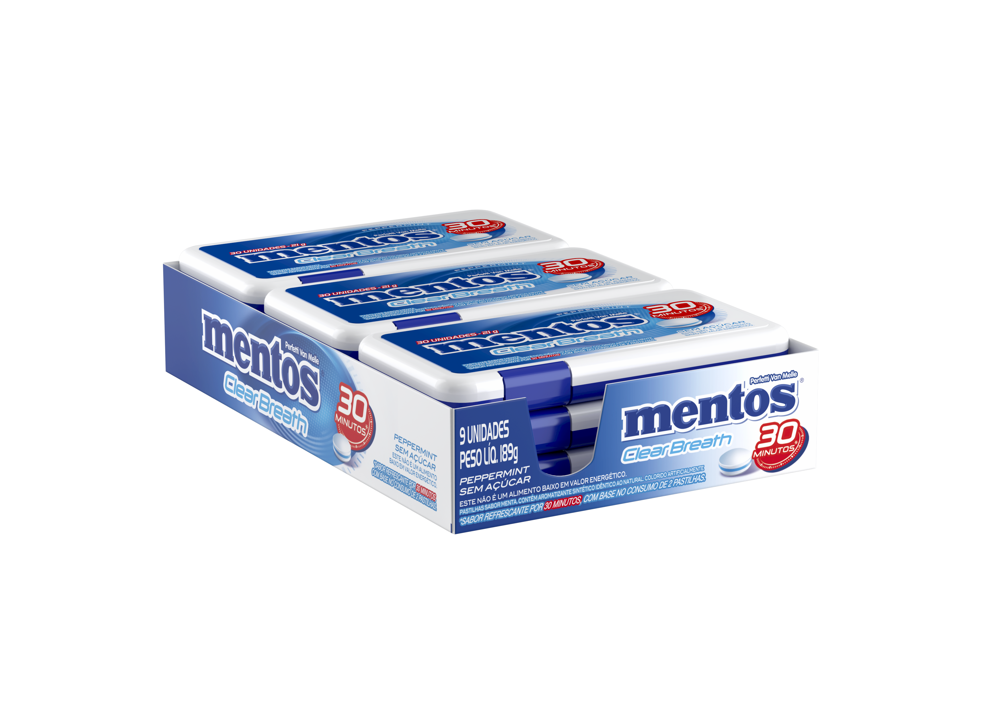 MENTOS PEPPERMINT 30 MINUTOS 9X21G 189G | Donizete Distribuidora de ...
