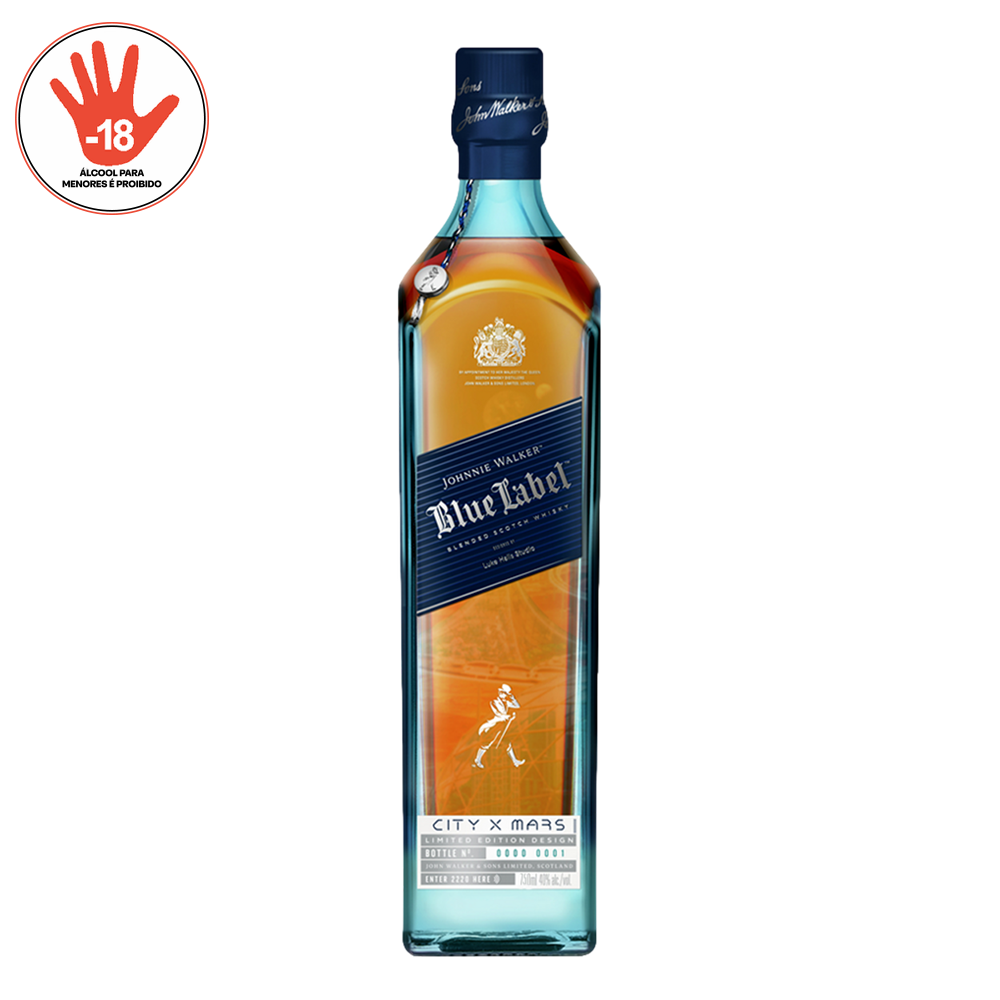 WHISKY JOHNNIE WALKER 750ML BLUE LABEL C | Donizete Distribuidora de Alimentos